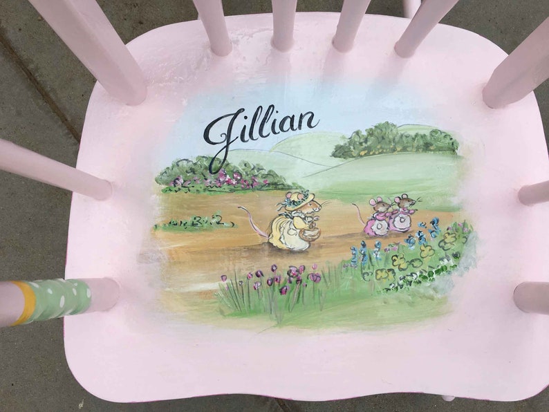 Bow Back Rocking Chair, Child's Rocker, Hand Painted Rocking Chair ...