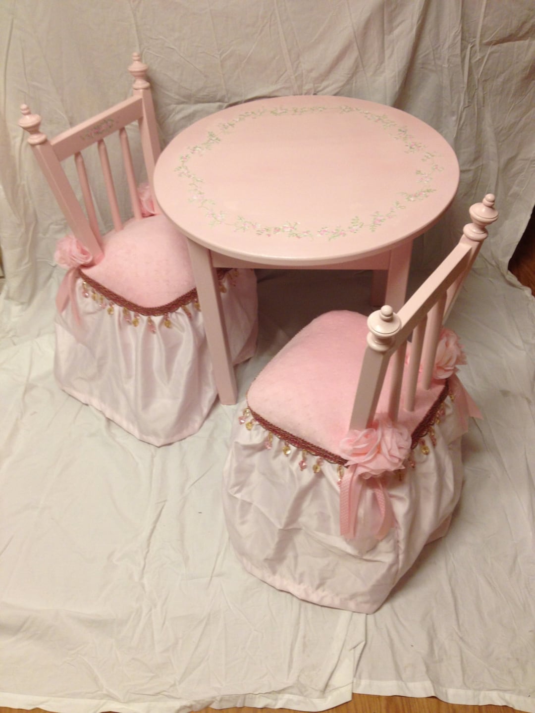 Pink Princess Table Set, Fairy Princess Table and Chair Set, Hand ...