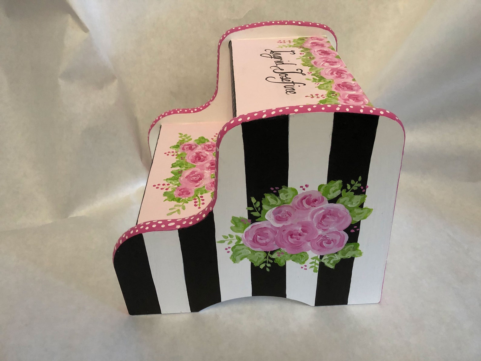 Hand Painted Step Stool, Child's Step Stool, Bathroom Step Stool, Kids ...