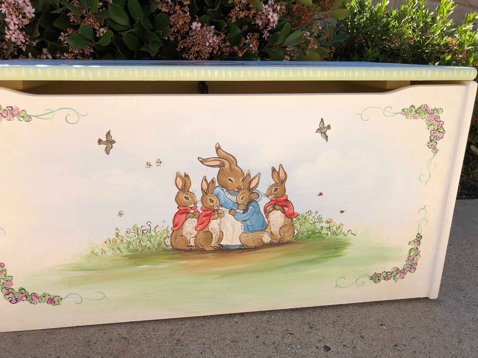 Toy Box, Hand Painted Toy Box, Kids Painted Toy Chest, Peter Rabbit Toy ...