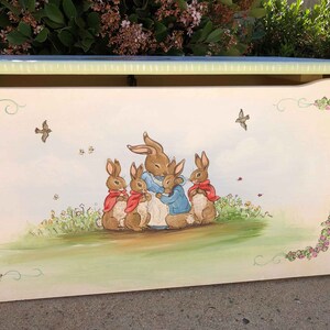 Toy Box, Hand Painted Toy Box, Kids Painted Toy Chest, Peter Rabbit Toy ...