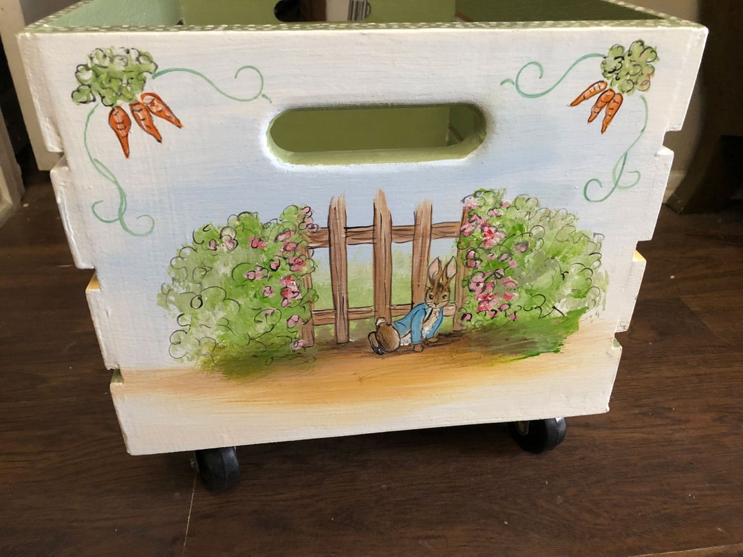 Peter Rabbit Toy Box Crate, Book Box Crate, Book Storage, Kids Book Box ...
