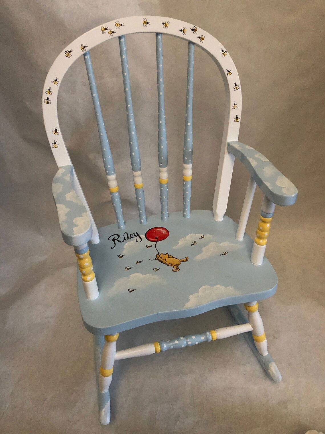 Hand Painted Kids Rockers, Winnie the Pooh Rocking Chair, Kids ...