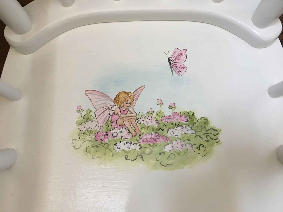 Flower Fairy Rocking Chair, Hand Painted Rocking Chair, Kids Rockers ...