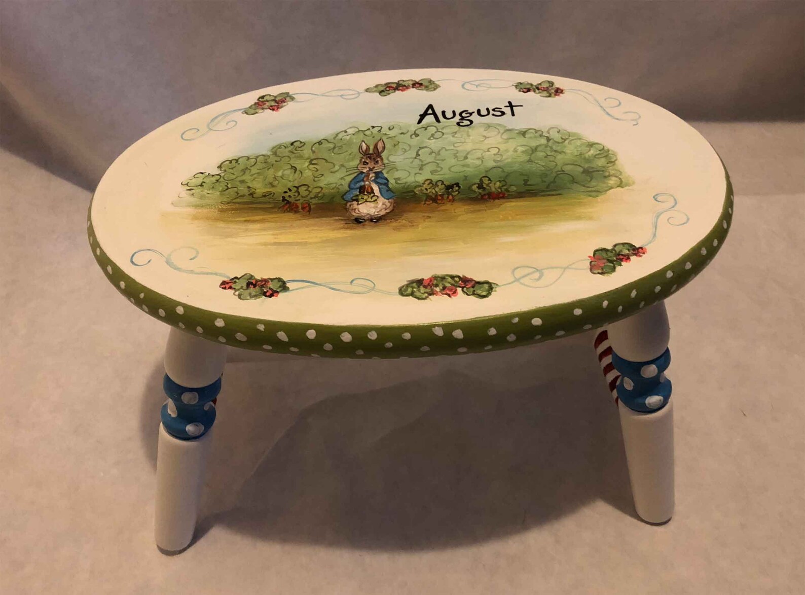 Peter rabbit step stool hand painted step stools kids | Etsy