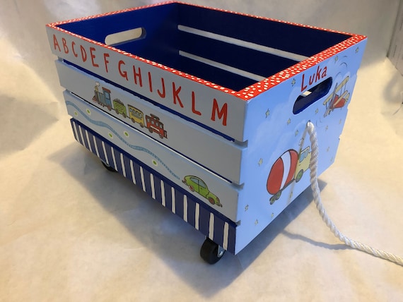 Train Book Box Crate Train Toy Box Crate Painted Toy Box - Etsy