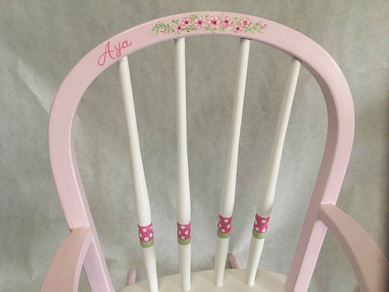 Hand Painted Rocking Chair Girls Rocking Chair Child's - Etsy