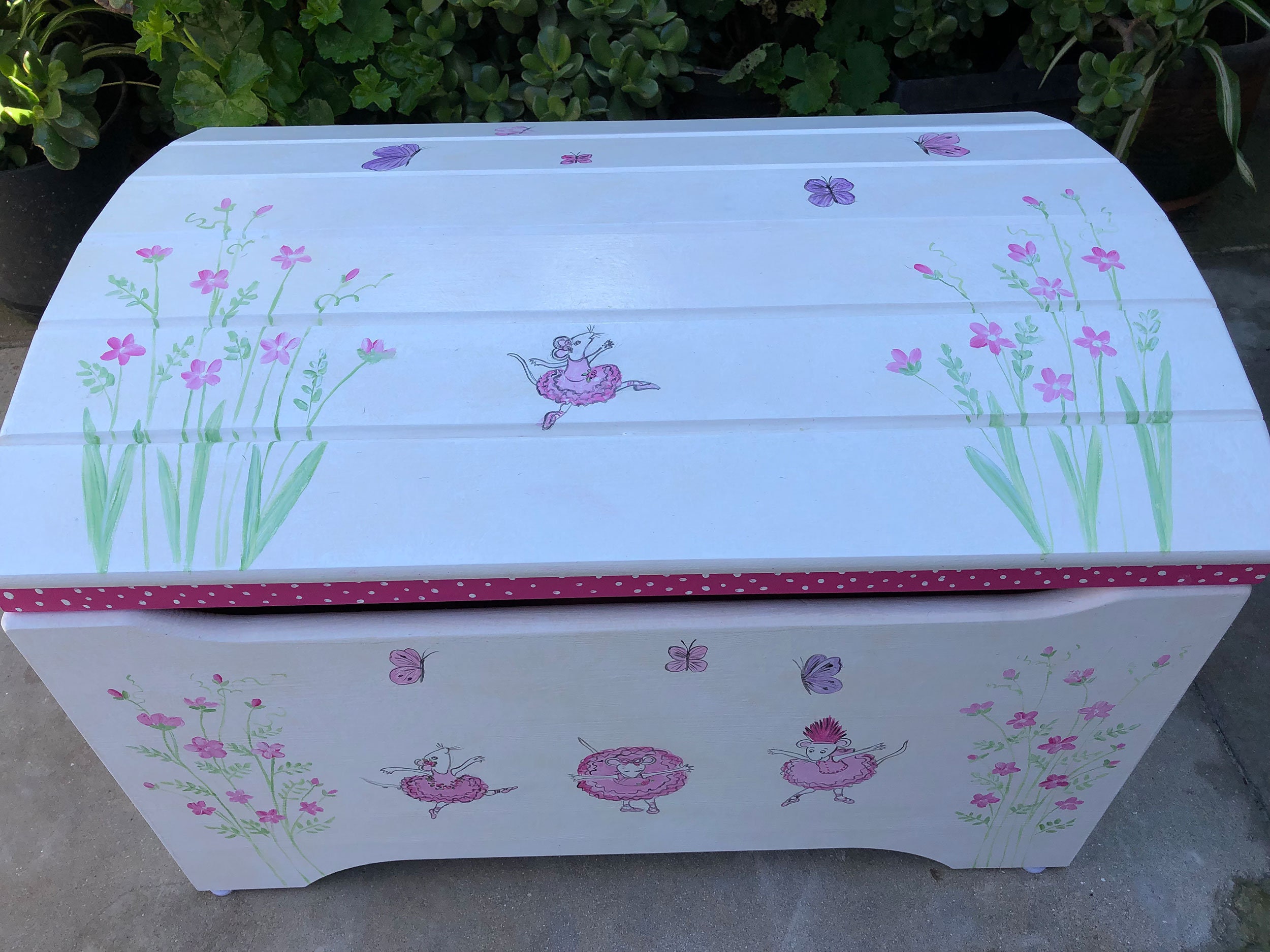 Toy box hand painted toy box ballet toy box child's toy | Etsy