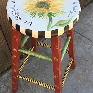 Bar Stools, Hand Painted Bar Stool, Kitchen Bar Stool, Hand Painted ...