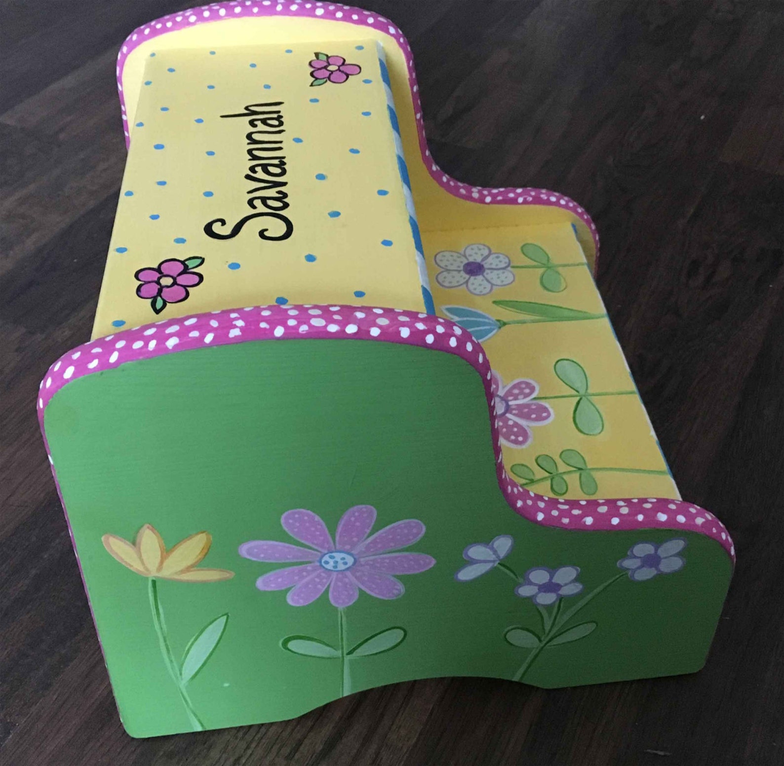 Hand Painted Step Stool Spring Flowers Step Stool - Etsy