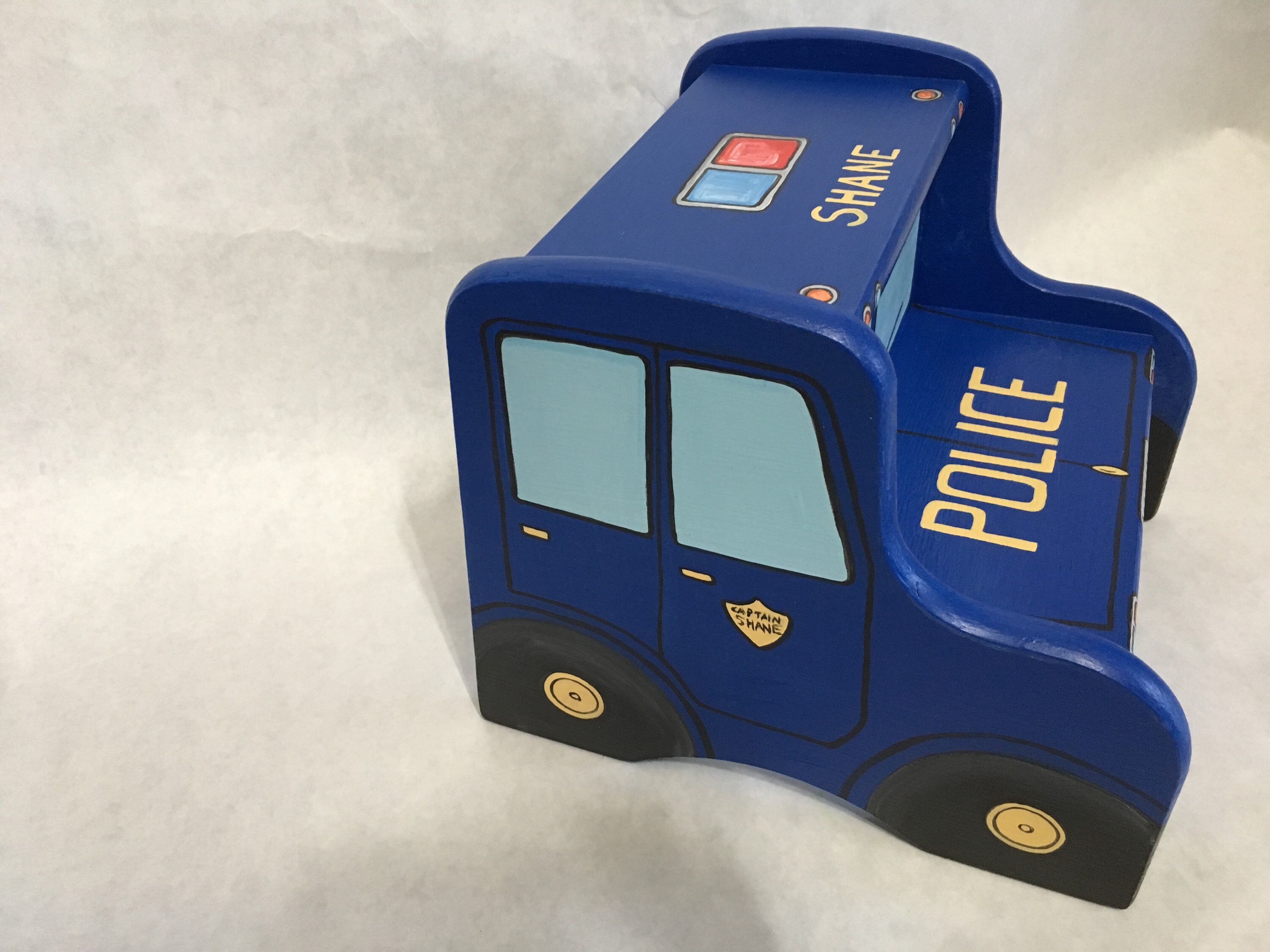 Boys Step Stools, Bathroom Step Stools, Blue Police Car Step Stool ...
