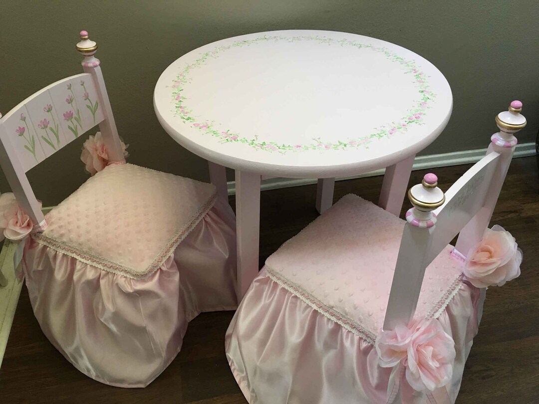 Princess Table and Chair Set, Hand Painted Child's Table Set, Girls ...