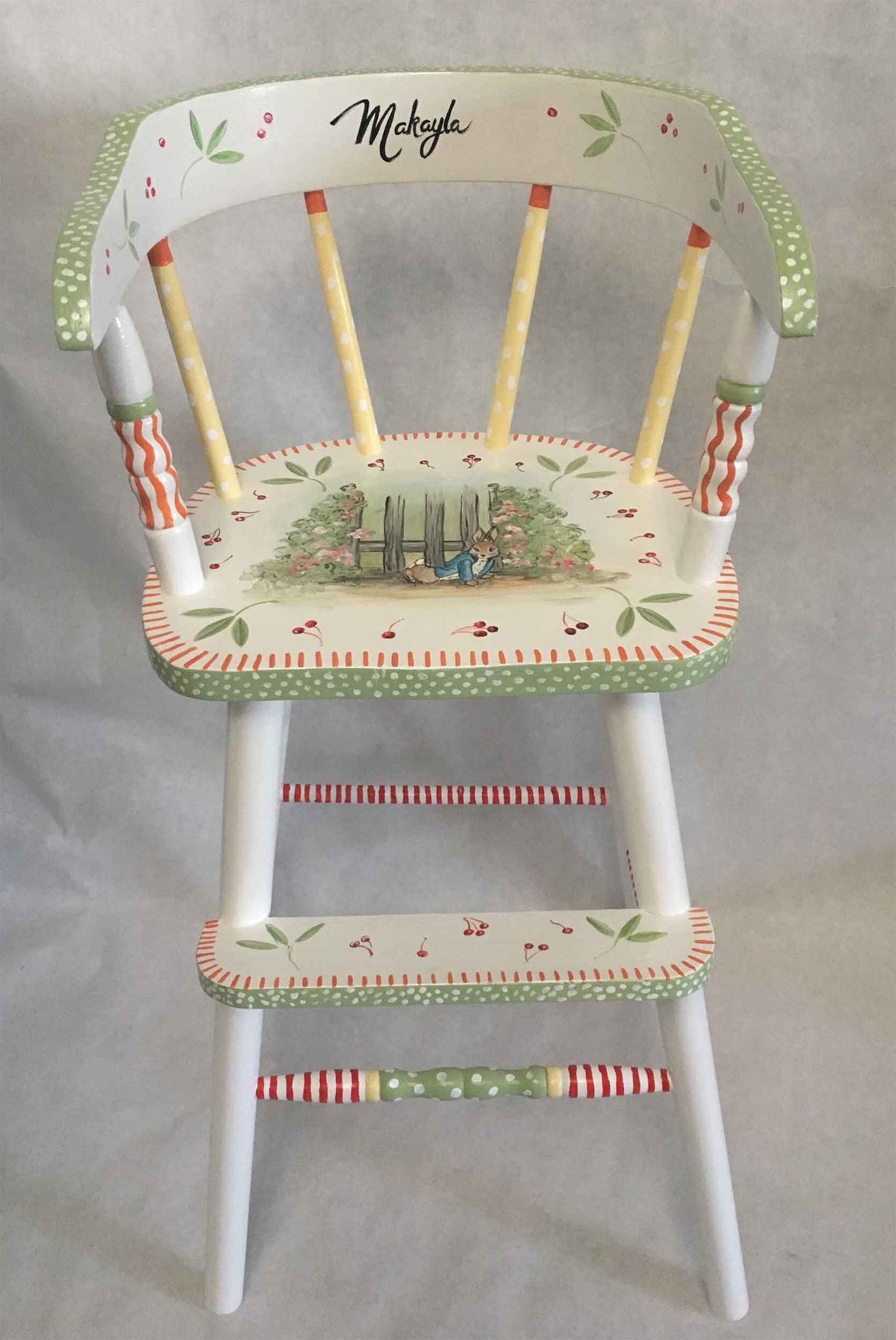 Storybook Youth Chair, Hand Painted Kids Furniture, Painted High Chairs ...