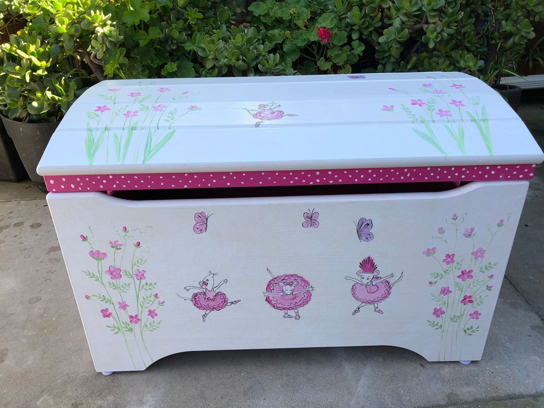 Toy Box, Hand Painted Toy Box, Ballet Toy Box, Child's Toy Box, Wood ...