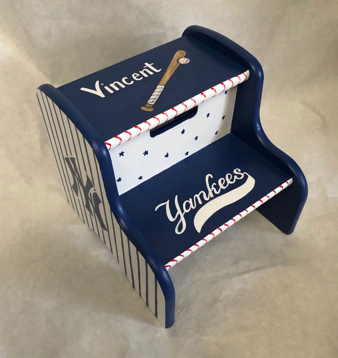 Child's Step Stool, Baseball Step Stool, Yankees Step Stool, Hand ...
