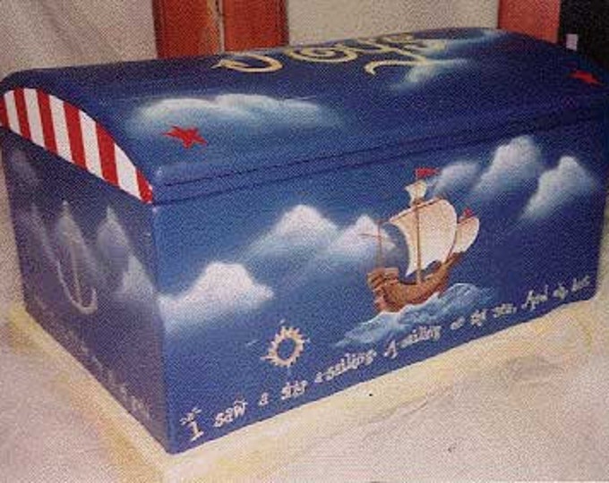 Sailing Ships Toy Box, Hand Painted Children's Furniture - Etsy