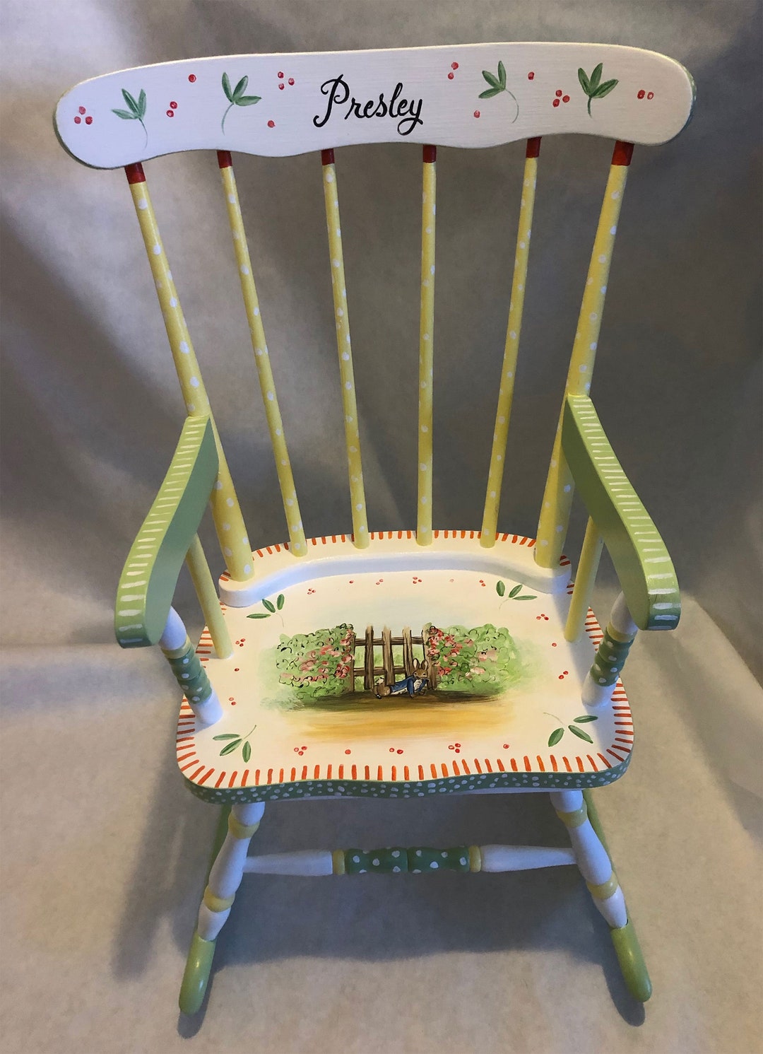 Child's Rocking Chair, Hand Painted Rocking Chair, Baby Shower Gift ...