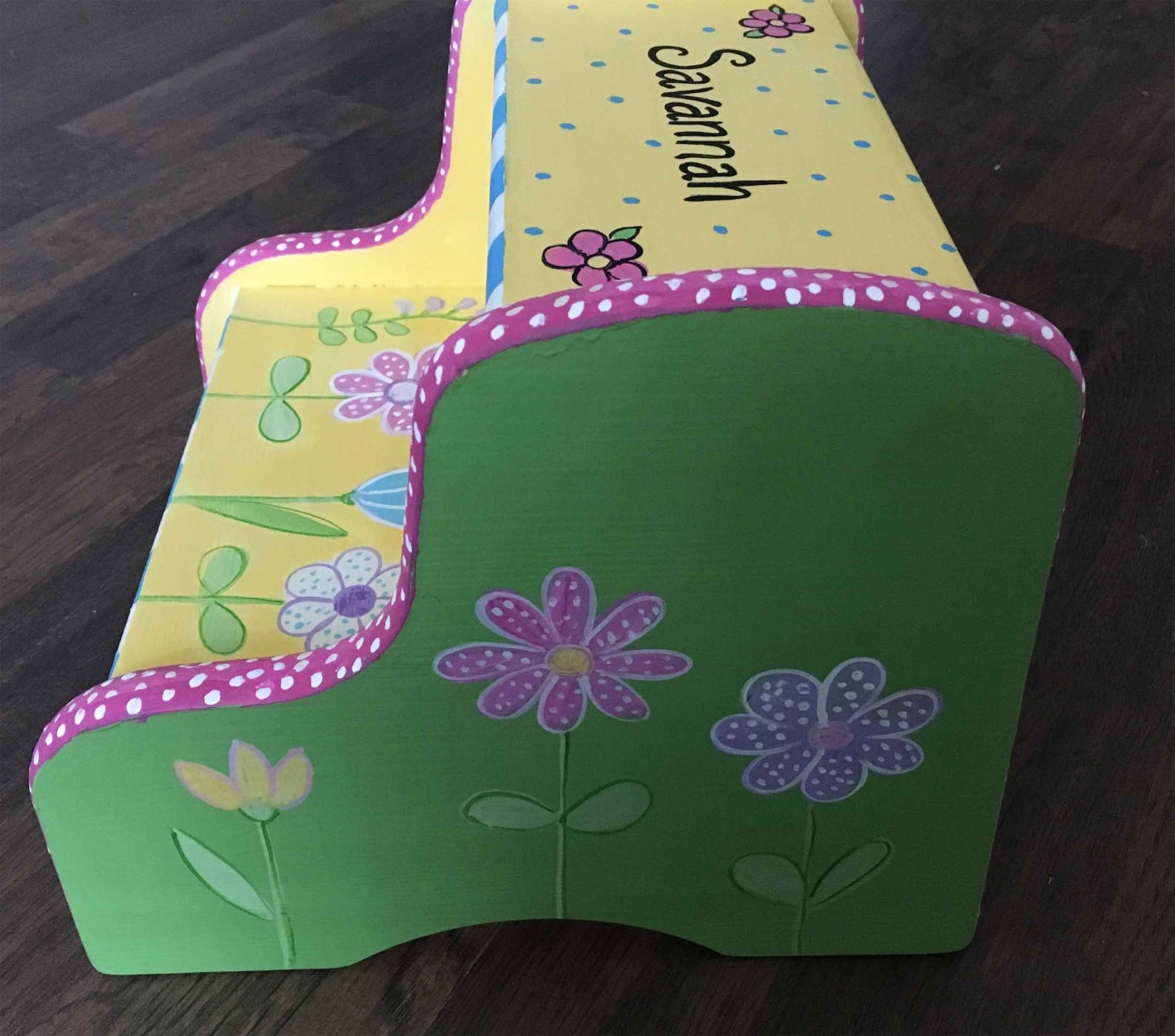 Hand Painted Step Stool Spring Flowers Step Stool - Etsy
