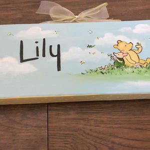 Pooh Name Sign, Child's Name Sign, Hand Painted Name Plaque, Kids Door ...