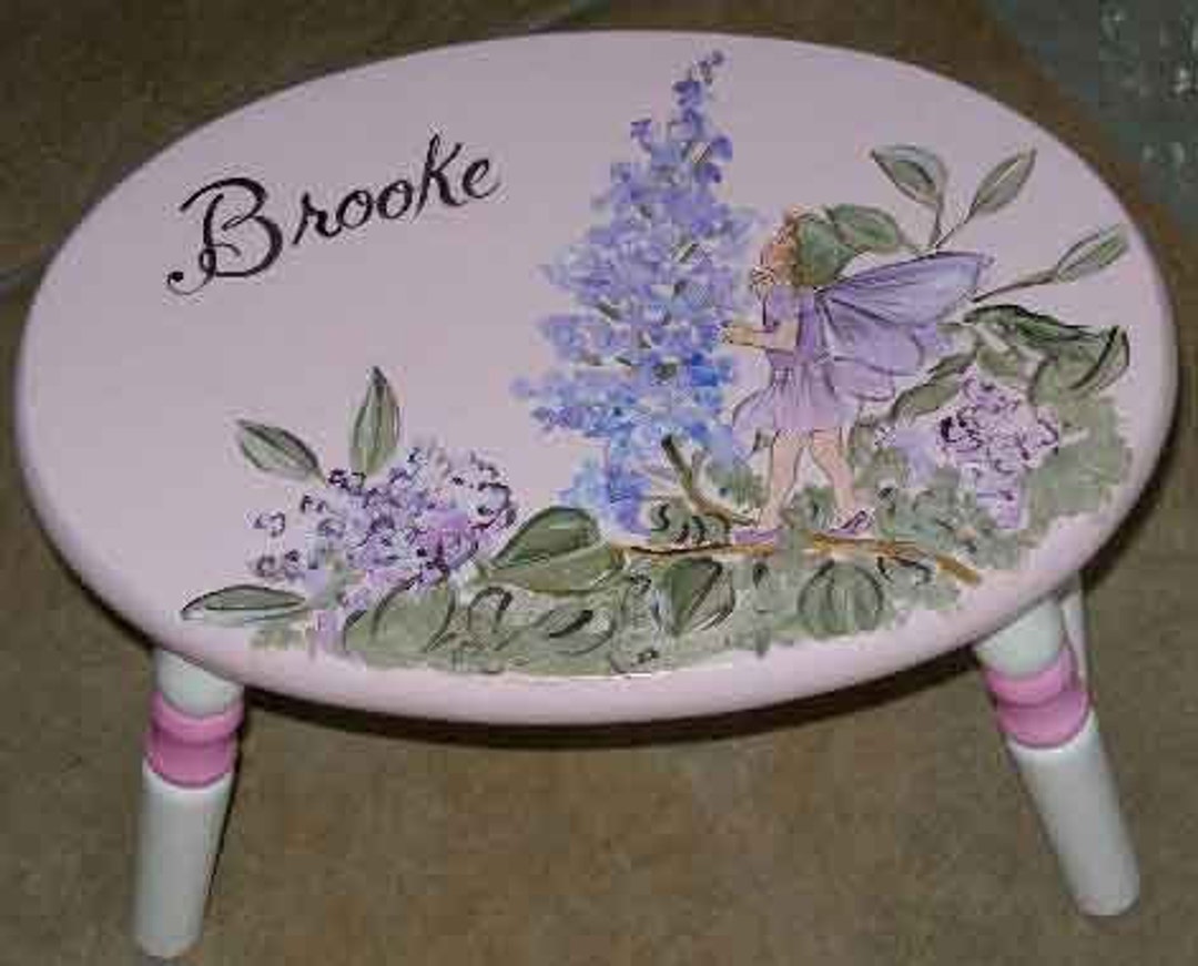 Oval Fairy Step Stool, Hand Painted Step Stool, Girls Step Stools ...