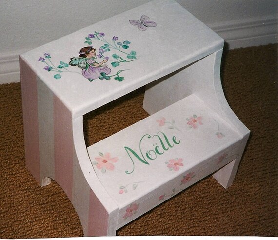 hand painted step stool painted kids step stools fairy step | Etsy