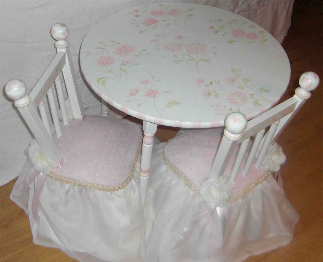 Girls Table and Chair, Table and Chair Sets, Hand Painted Child's Table ...