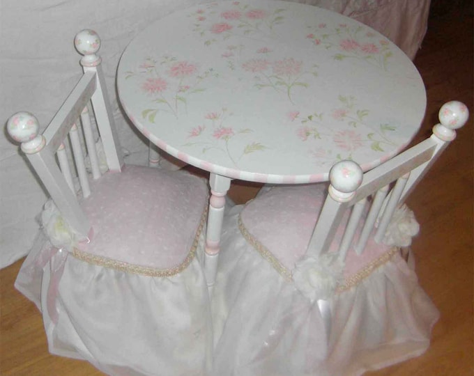 Girls Table and Chair, Table and Chair Sets, Hand Painted Child's Table ...