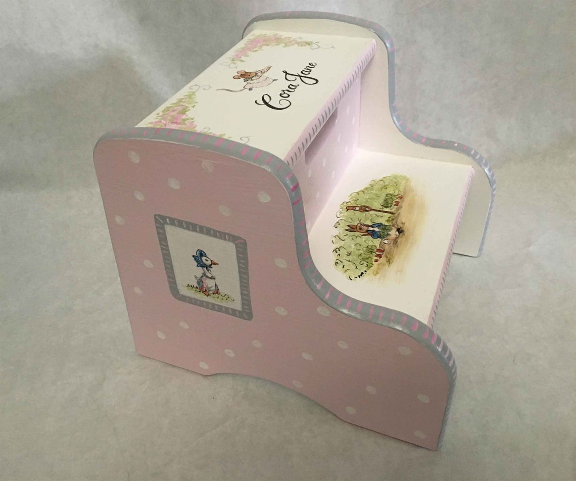 Hand Painted Child's Step Stool Bathroom Step Stool Wood - Etsy