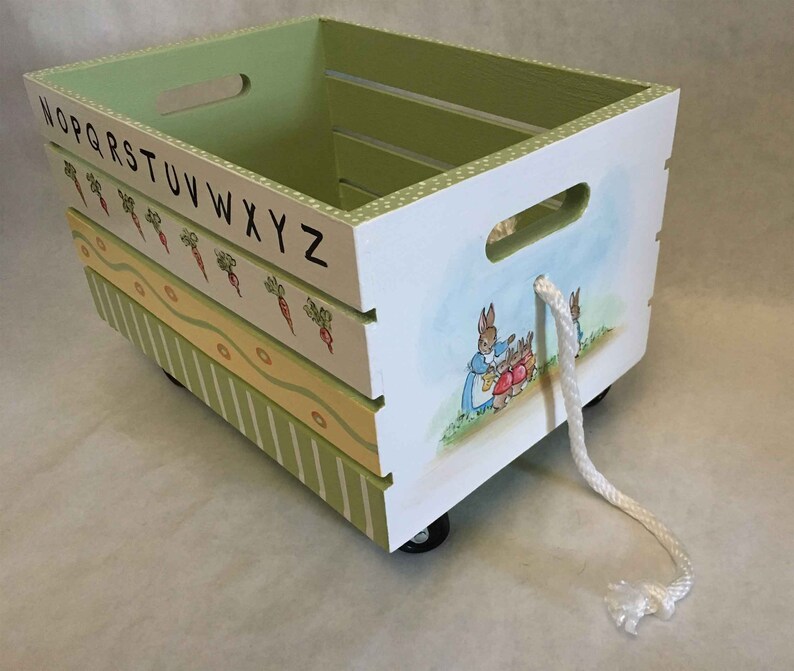Peter rabbit toy box crate book box crate book storage kids | Etsy