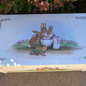Toy Box, Hand Painted Toy Box, Kids Painted Toy Chest, Peter Rabbit Toy ...