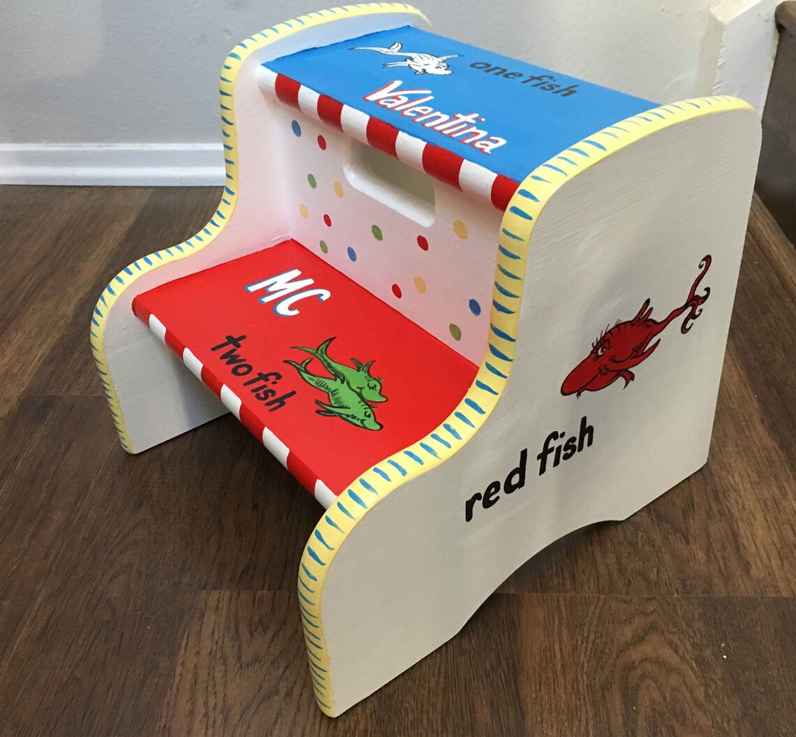 Child's Step Stool Hand Painted Kids Step Stool Hand | Etsy