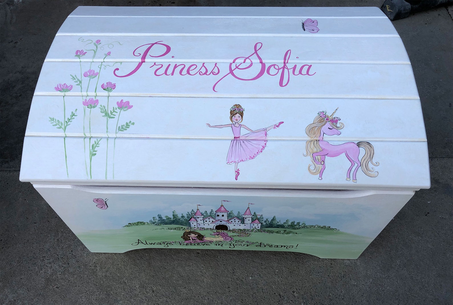 Princess Toy Box, Hand Painted Toy Box, Girls Toy Box, Hand Painted Toy ...