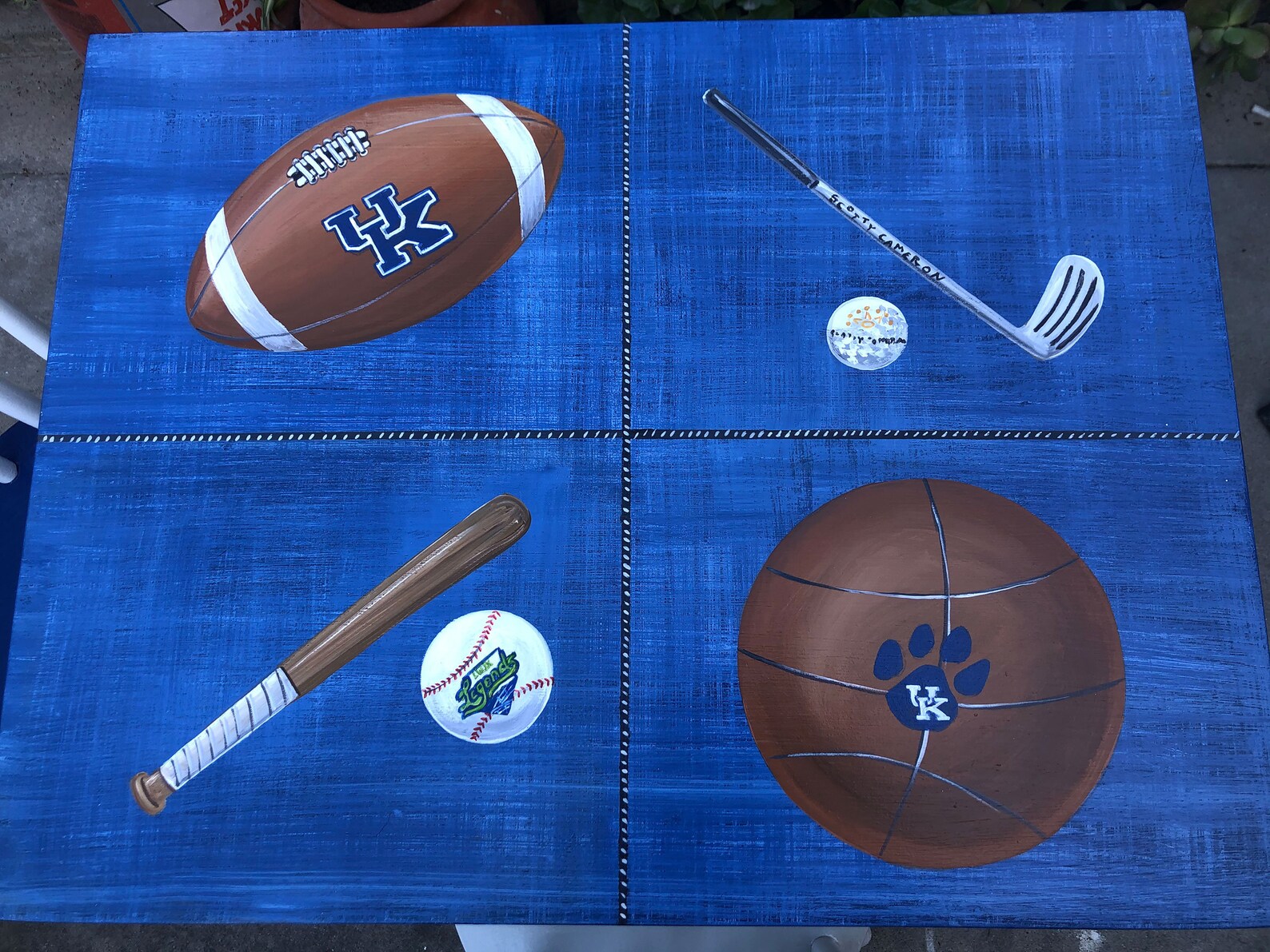 Kids Hand Painted Sports Table Set Child's Table and - Etsy