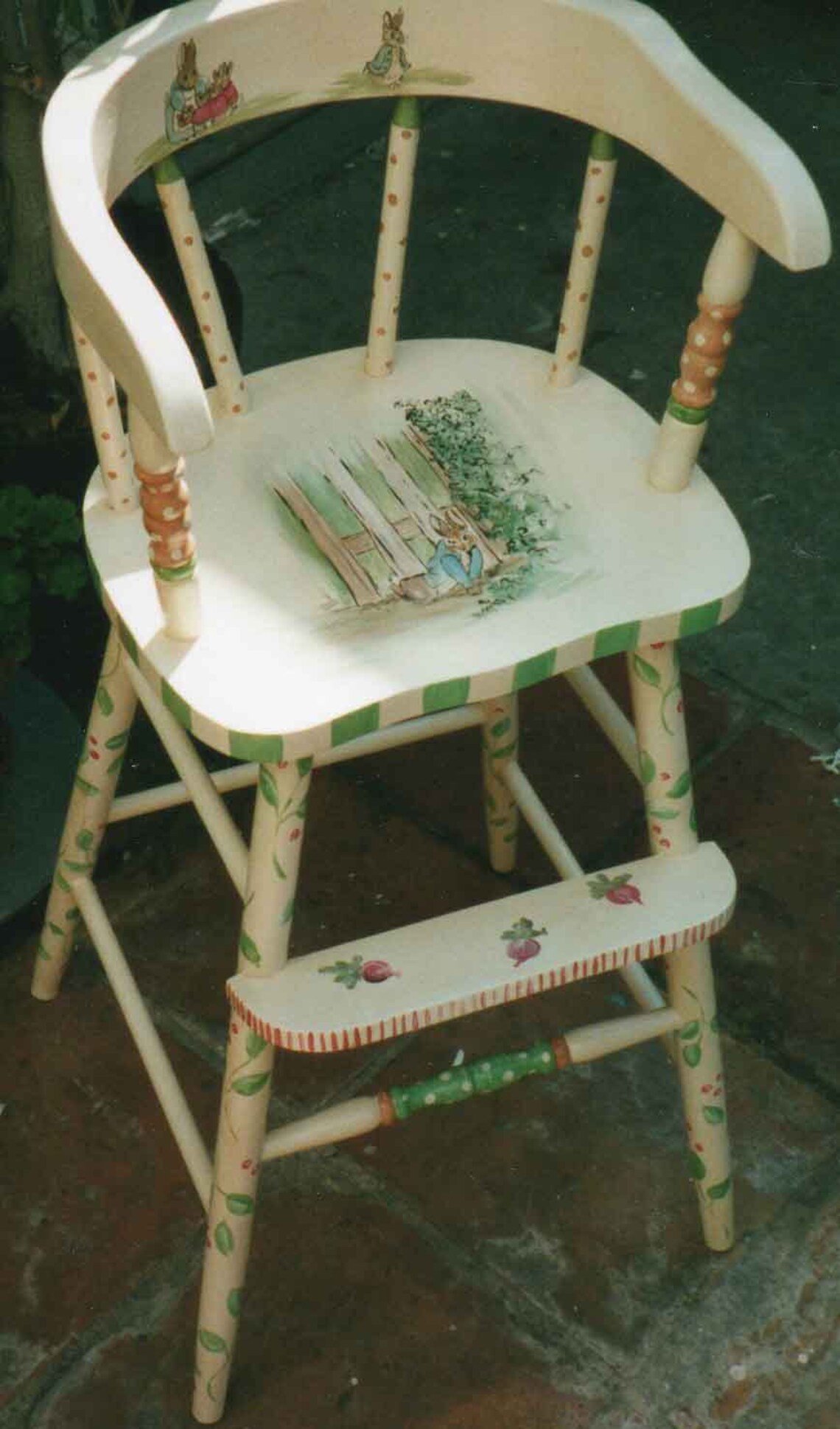 Peter Rabbit Youth Chair, Hand Painted High Chairs, Hand Painted Baby ...