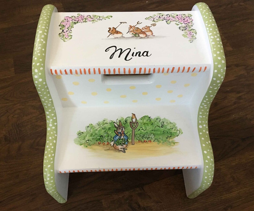 Hand Painted Step Stool, Child's Painted Step Stool, Children's ...