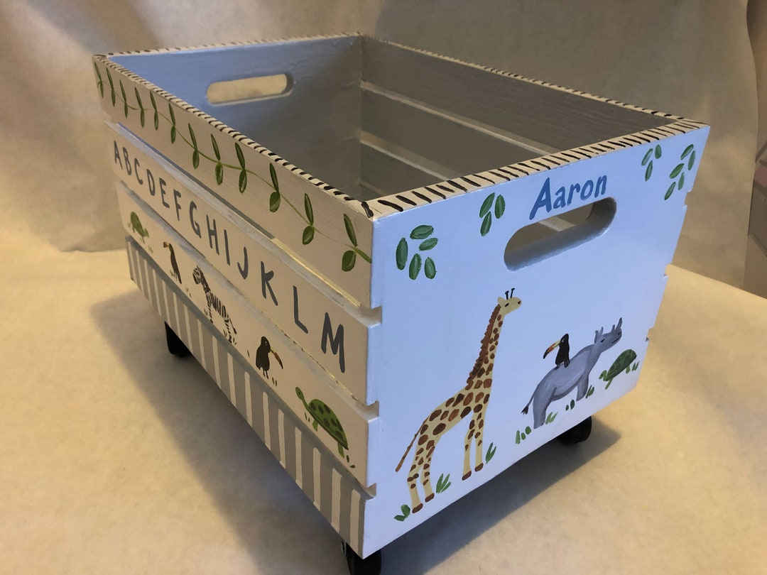 Safari Book Box Crate, Toy Box Crate, Safari Book Crate - Etsy
