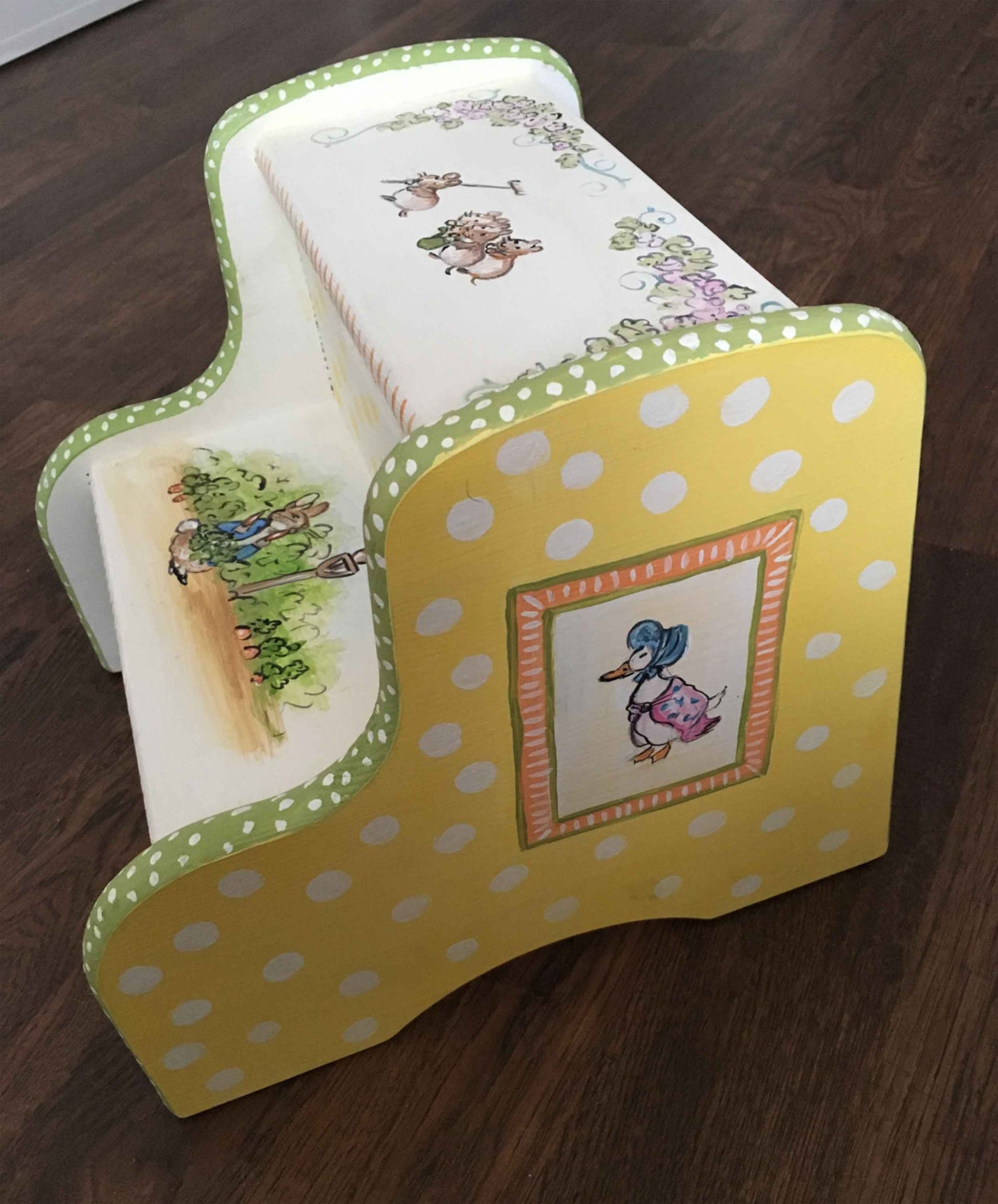 Hand painted step stool child's painted step stool | Etsy