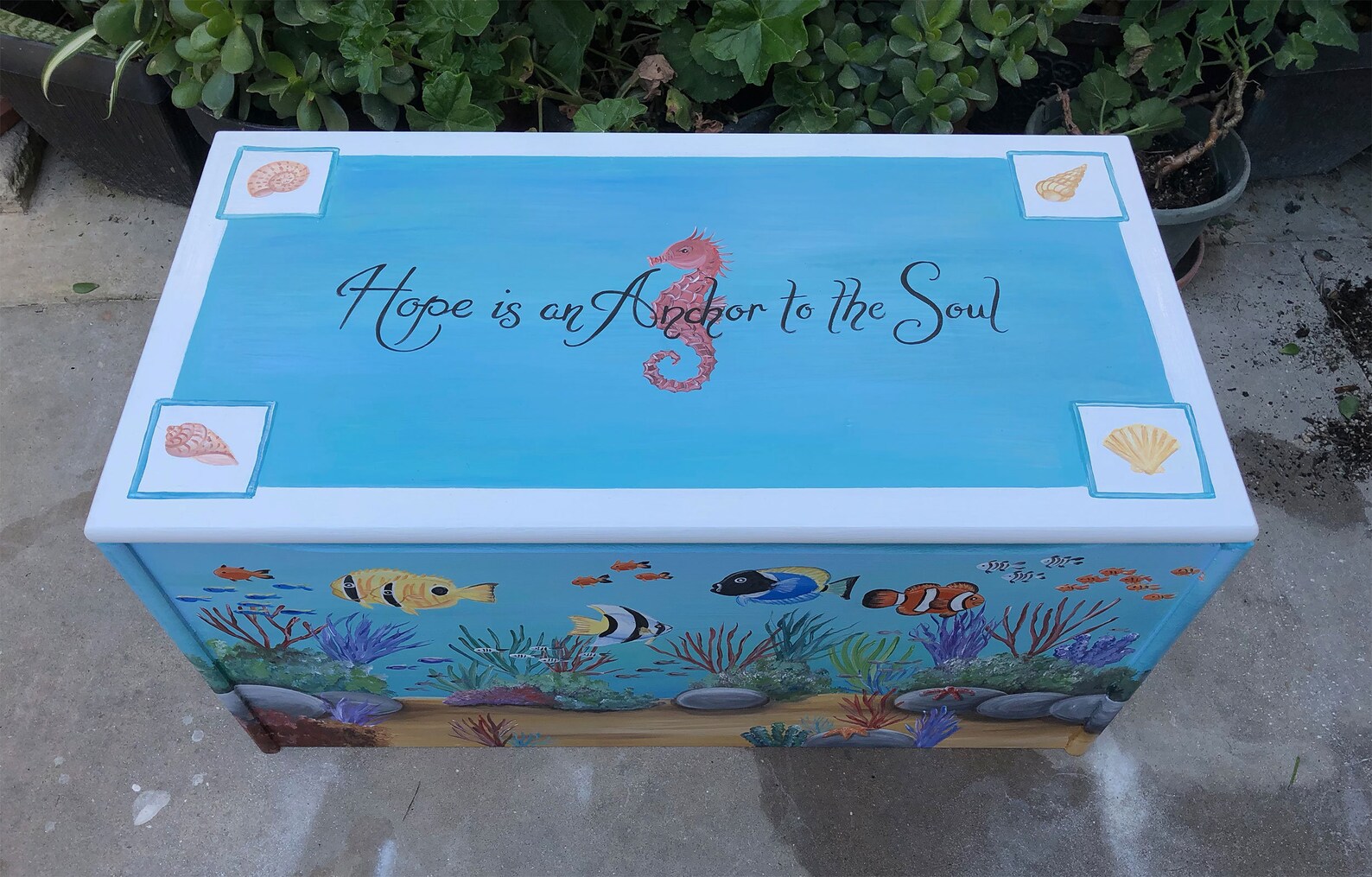 Fish Toy Box Hand Painted Storage Chest Children's | Etsy