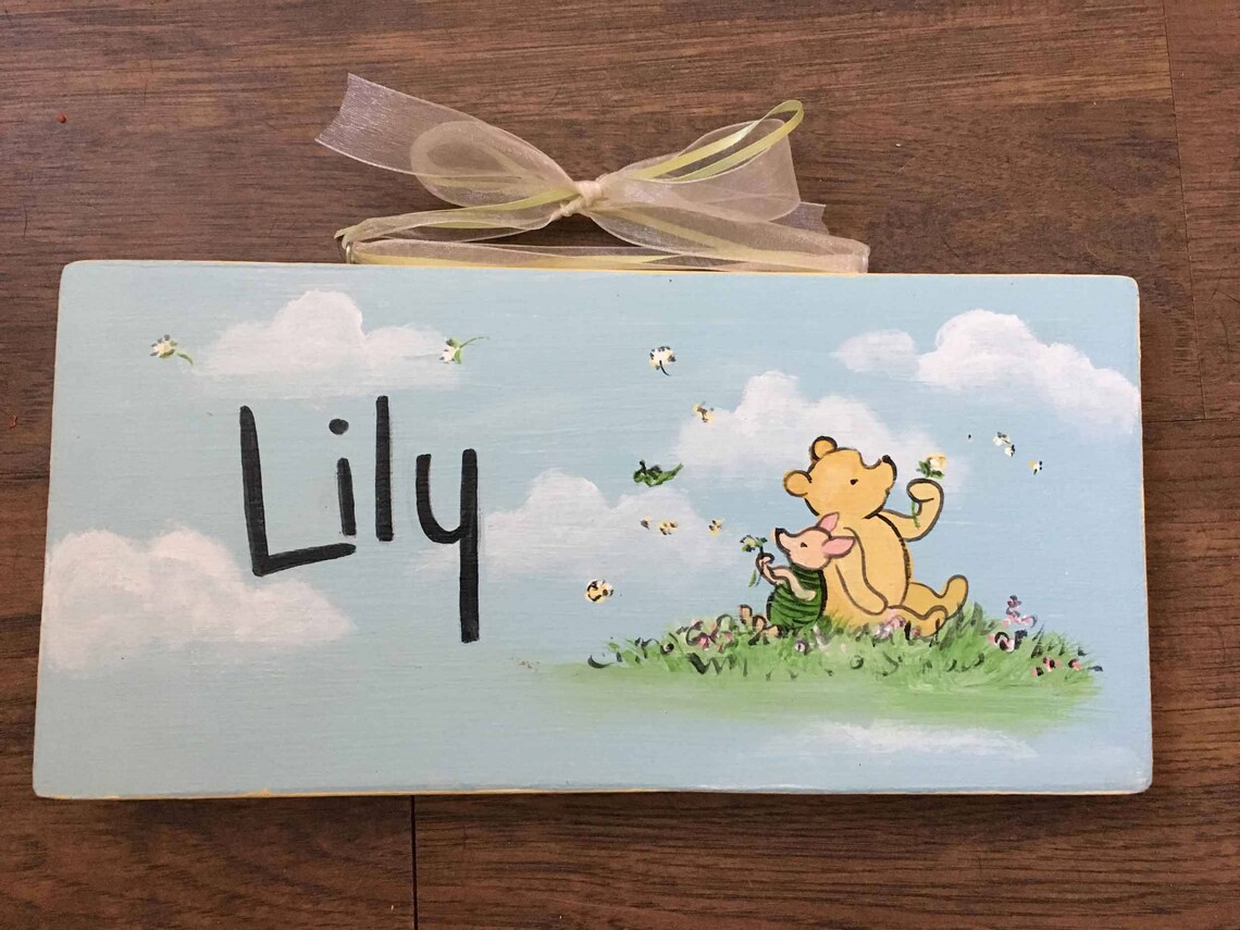 Pooh Name Sign Child's Name Sign Hand Painted Name | Etsy