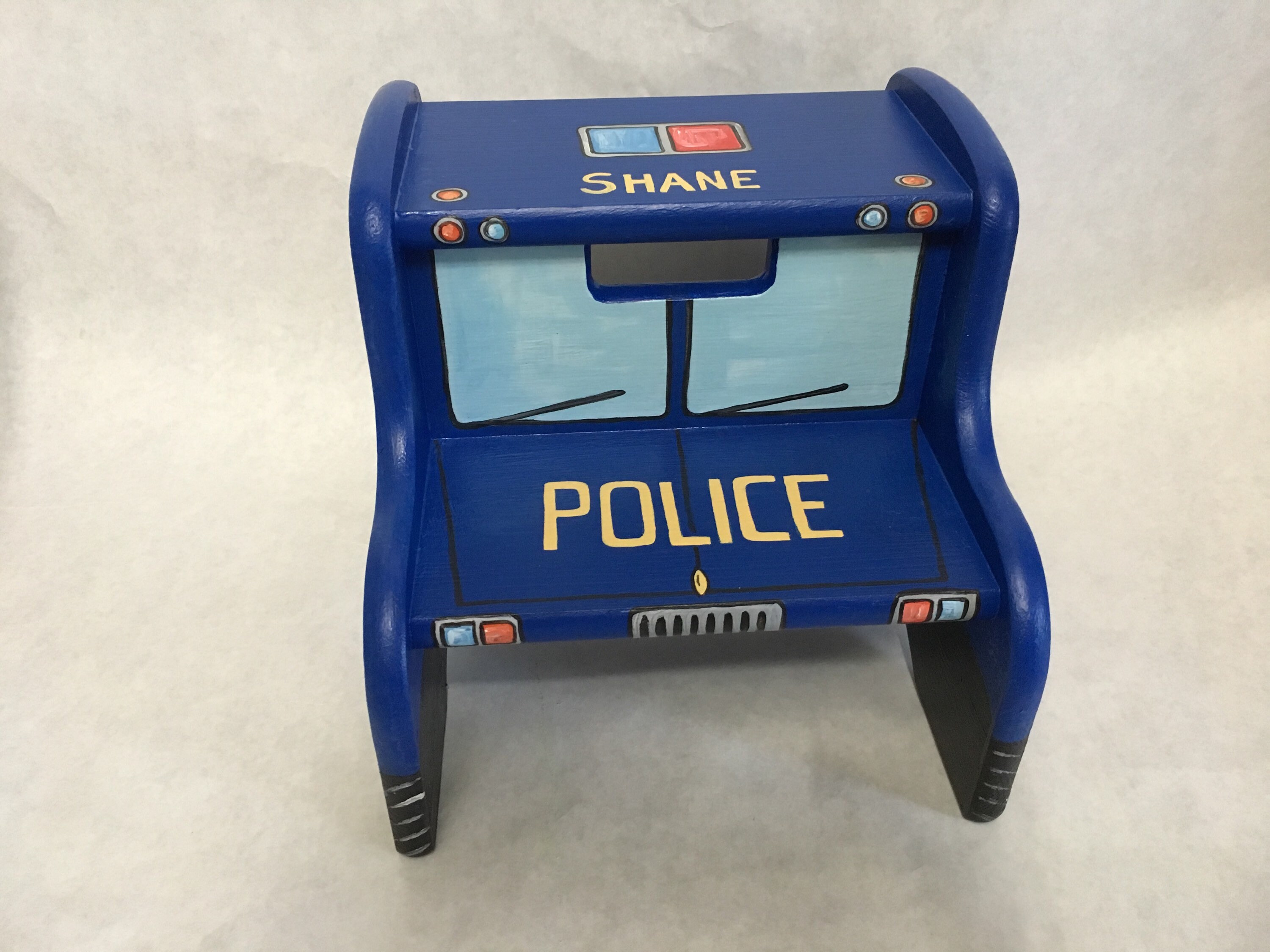 boys step stools bathroom step stools Blue police car step | Etsy