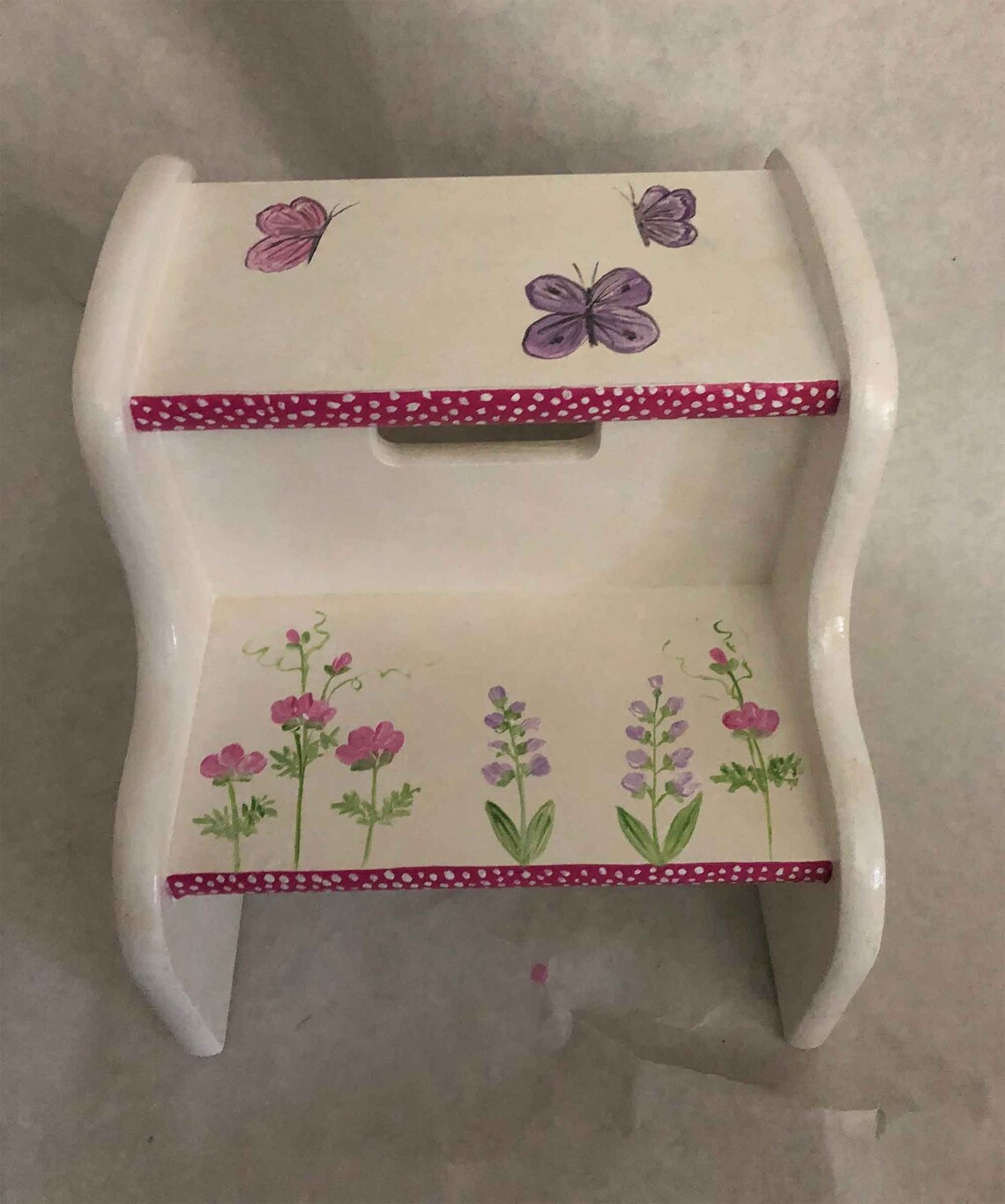 Kids Step Stool Hand Painted Stool Child's Step Stool | Etsy
