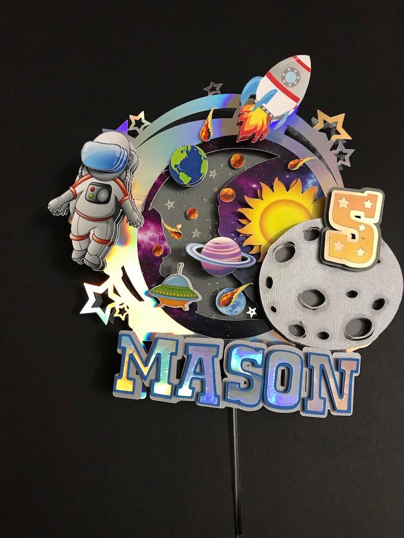 Boy or Girl Astronaut 3D Space Cake Topper Astronaut Wall Art Space ...