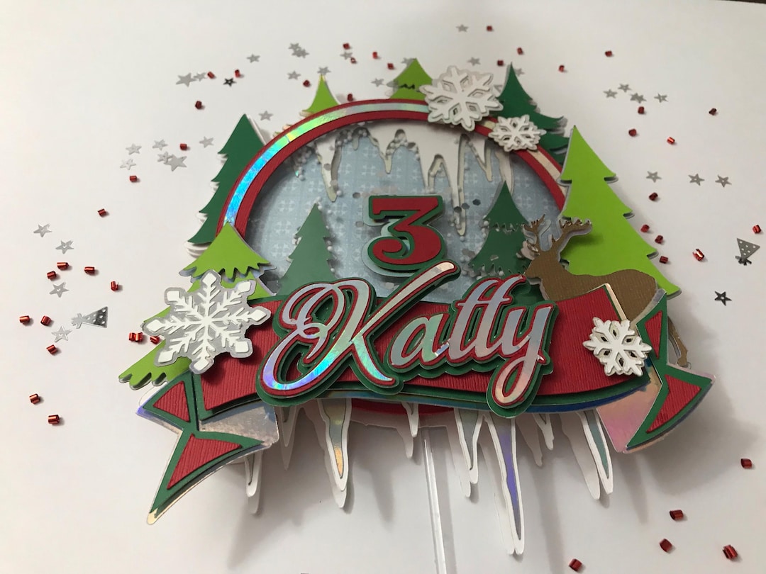 Christmas / Holiday Birthday Cake Topper, Christmas Classic Cake Topper ...