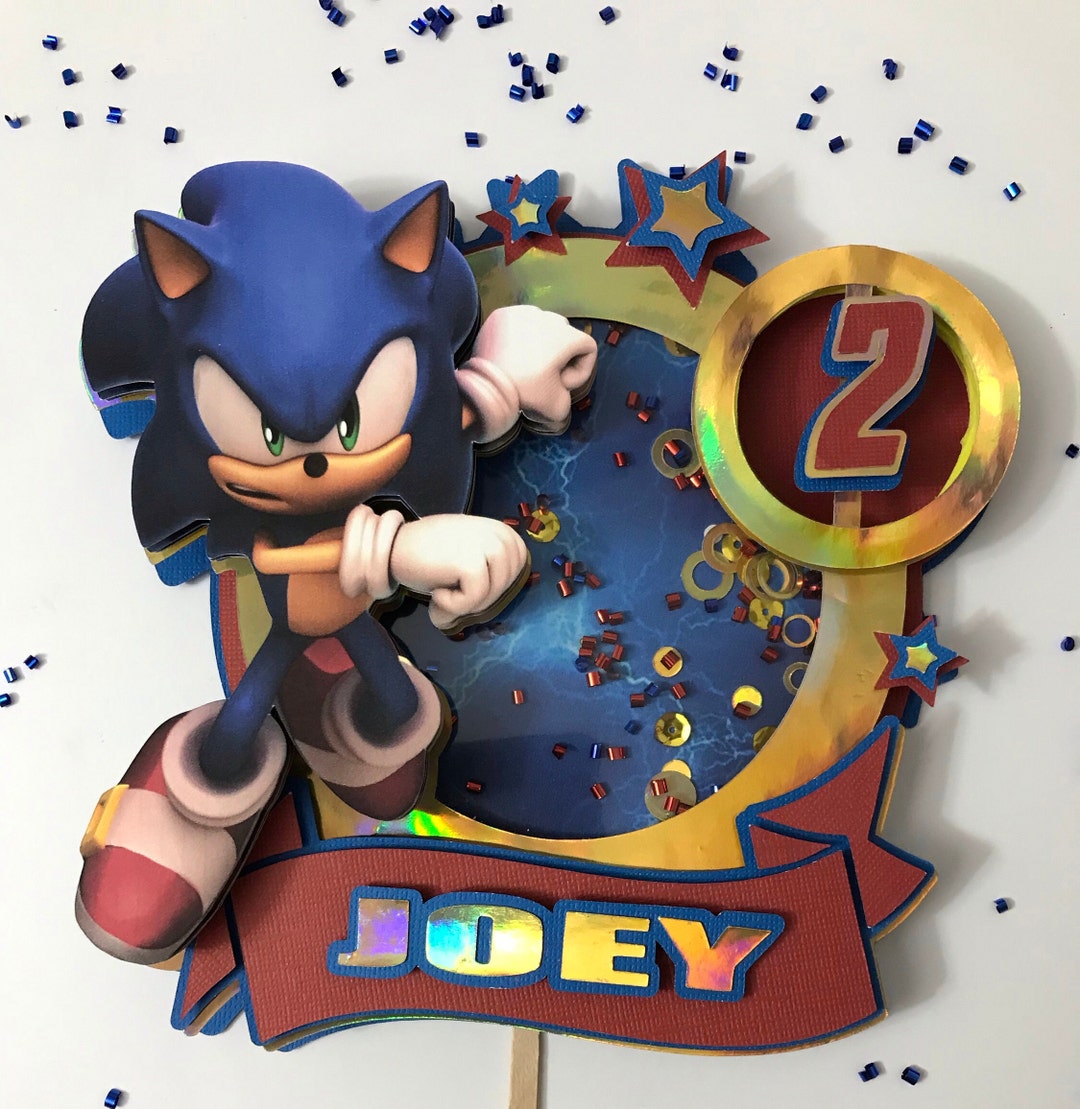 3D Sonic Cake Topper - Personalized Birthday Party Decor - Etsy
