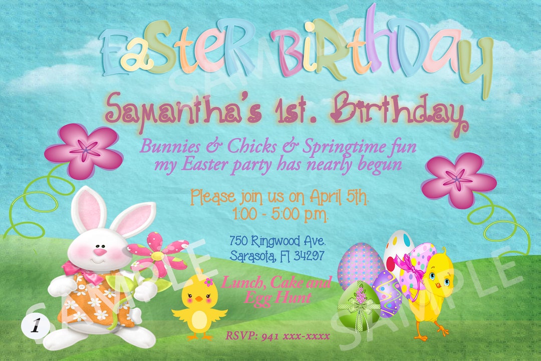 Personalized Invitation Cards - Easter - Etsy