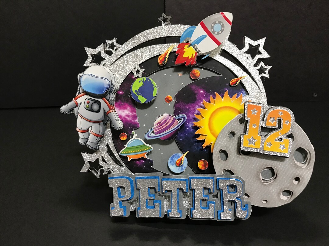 Boy or Girl Astronaut 3D Space Cake Topper | Astronaut Wall Art | Space ...