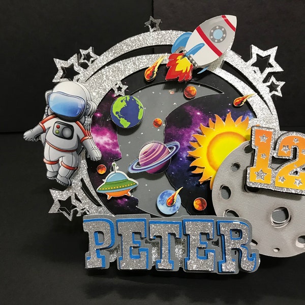 Space Cake Topper - Etsy