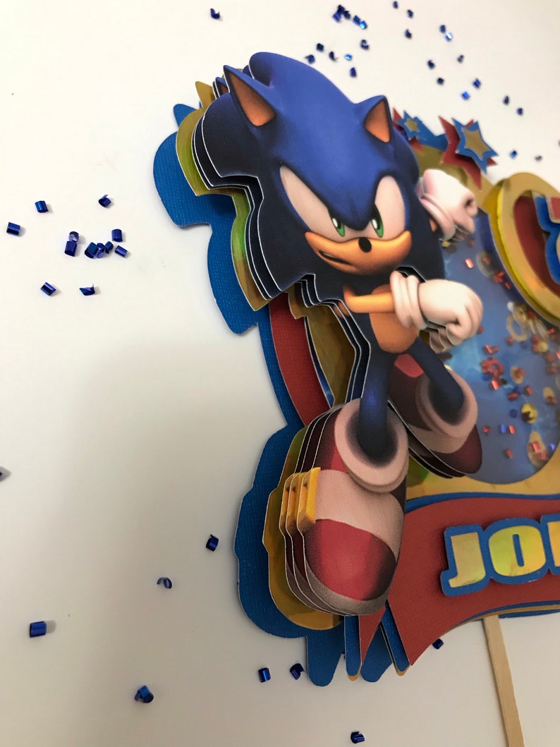 3D Sonic Cake Topper - Personalized Birthday Party Decor - Etsy