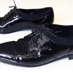 Vintage Black Adolfo Shoes // ADOLFO Men's Patent Leather & Grosgrain ...