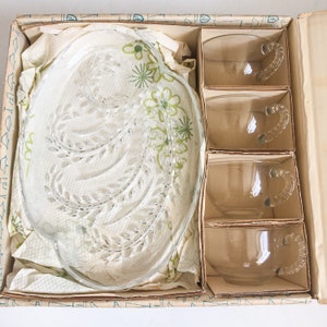 Mid Century Snack Set // Vintage HOMESTEAD Snack Set Federal Glass Co ...